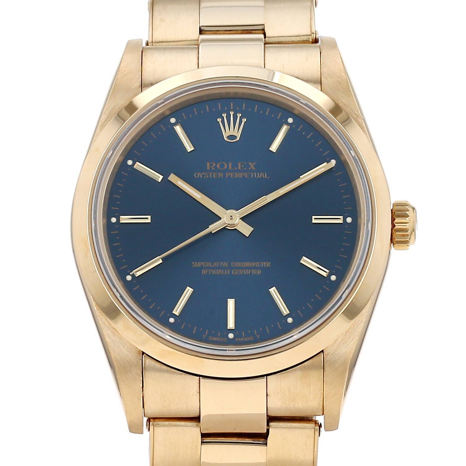 Rolex Oyster Perpetual in yellow gold Ref: Rolex - 14208 Circa 1988 ...